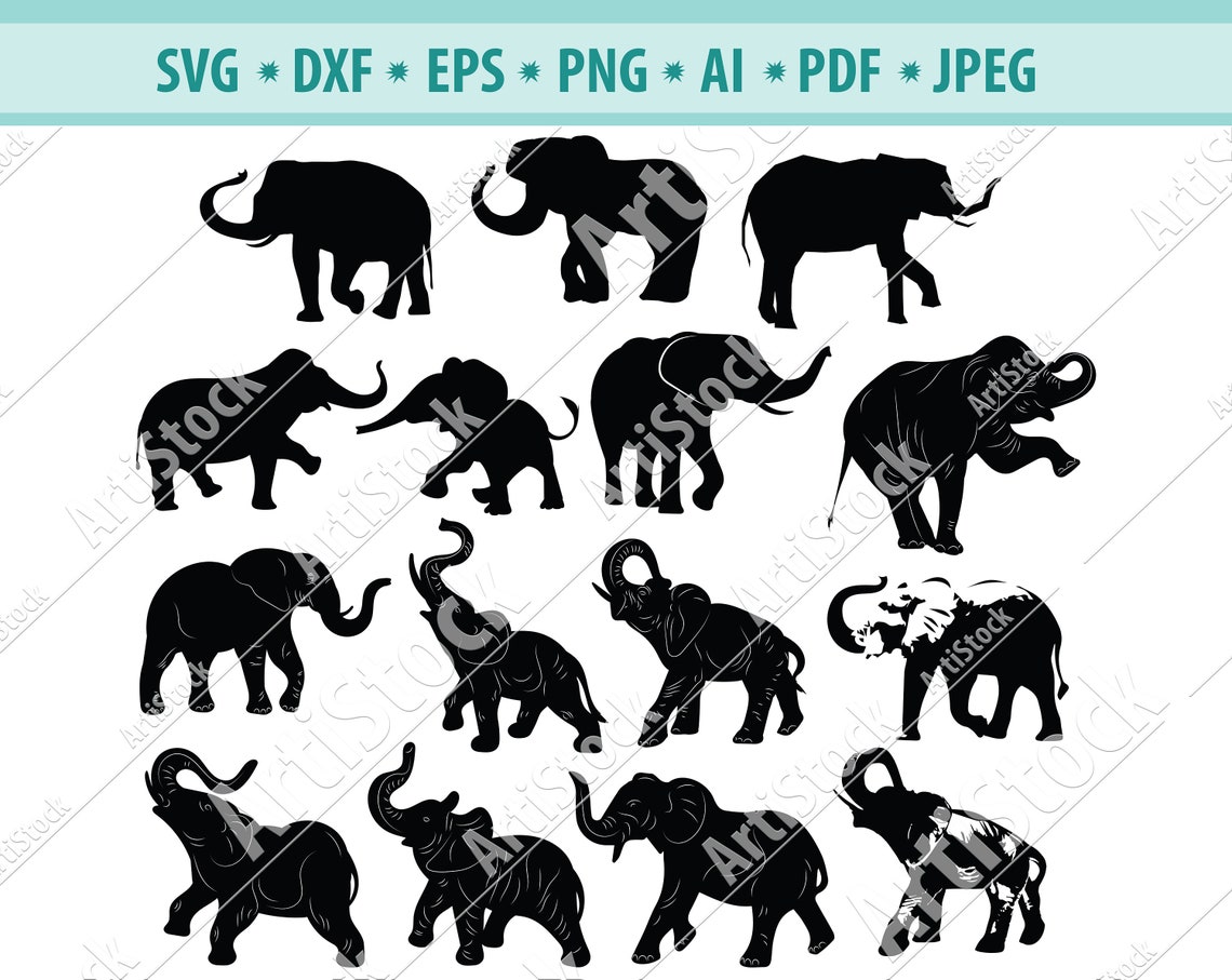 Elephants Svg Bundle Elephant Svg Elephants Silhouette Svg - Etsy