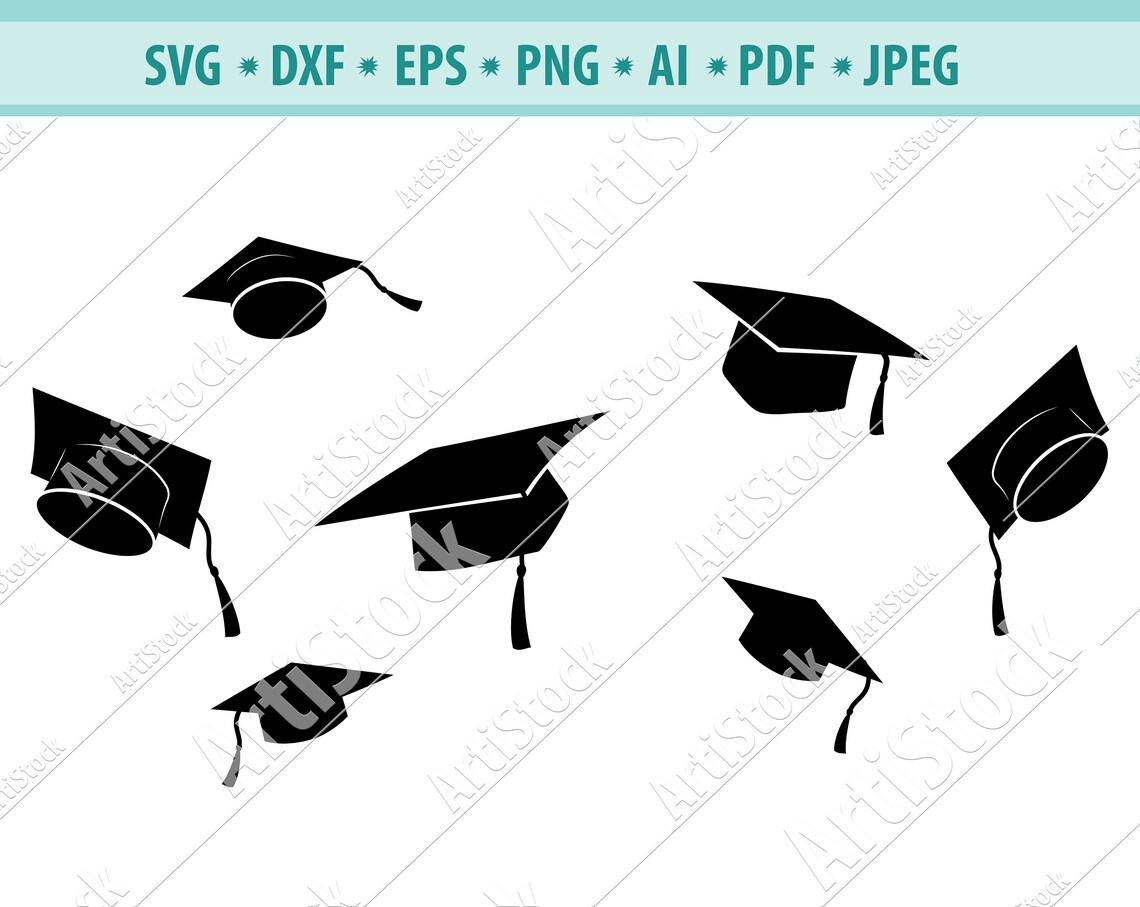 Graduation Hats Svg Graduation Svg Square Academic Cap - Etsy