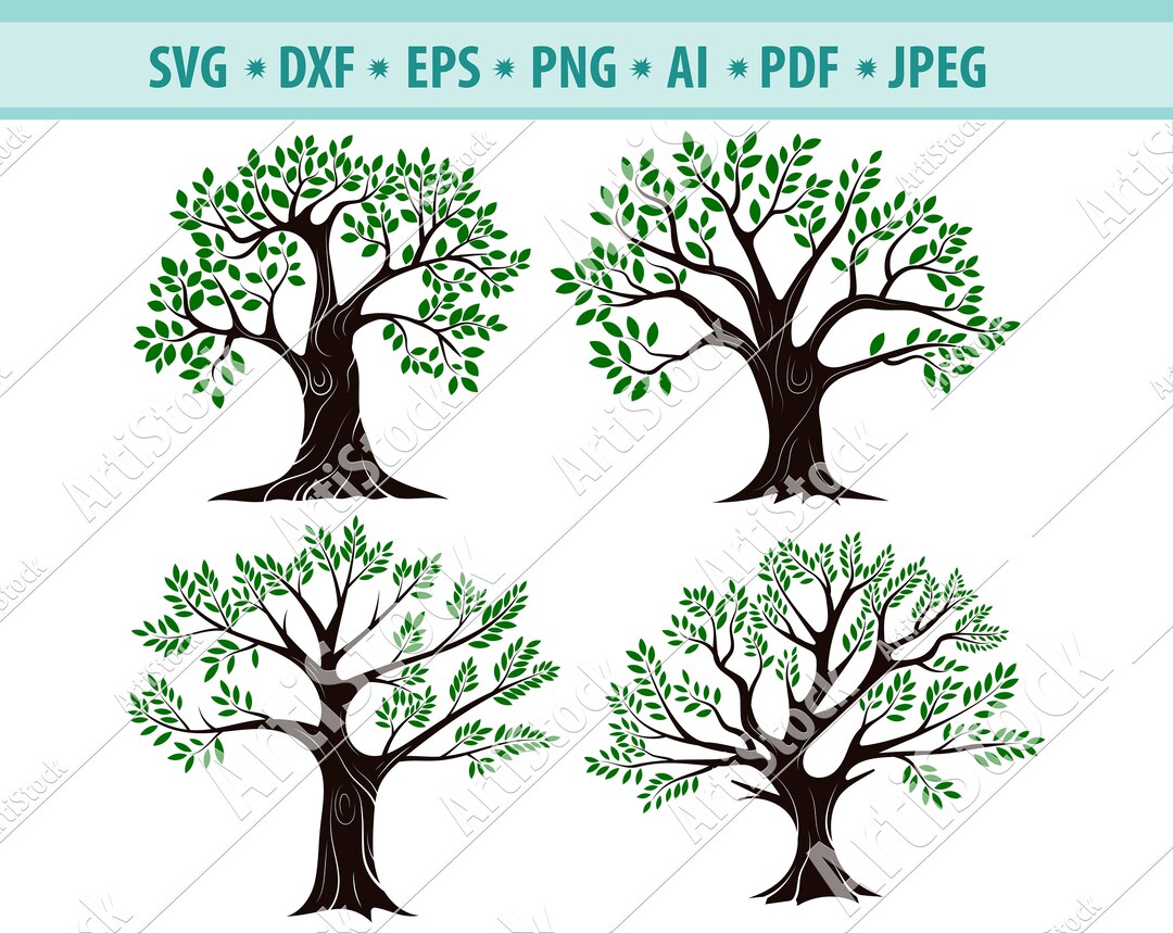 Tree Svg, Tree Clipart, Tree Silhouette, Tree Vector, Family Tree Svg ...