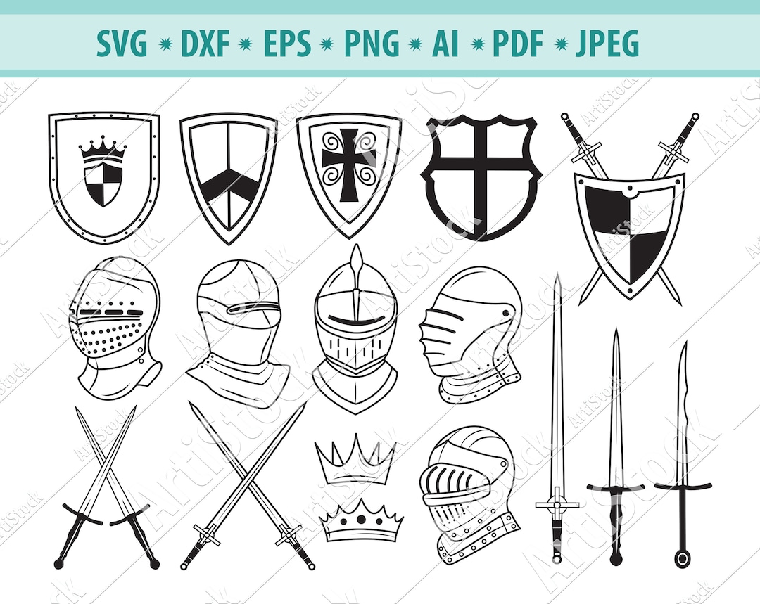 Knight Armor Svg, Knight Clipart, Swordsman Svg, Knight's Swords Svg ...