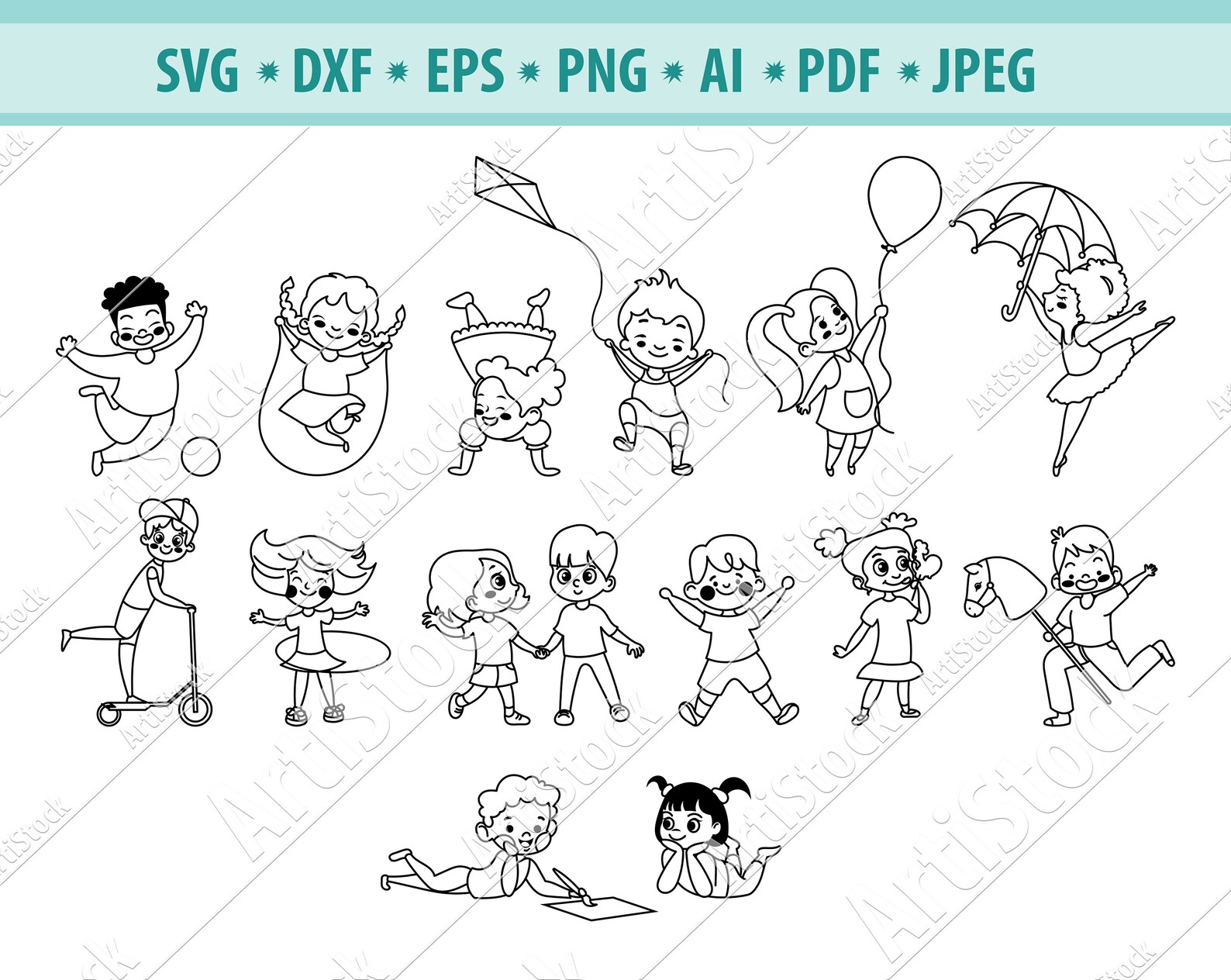 Cute Kids Svg Playing Kids Svg Kindergarten Svg Happy - Etsy