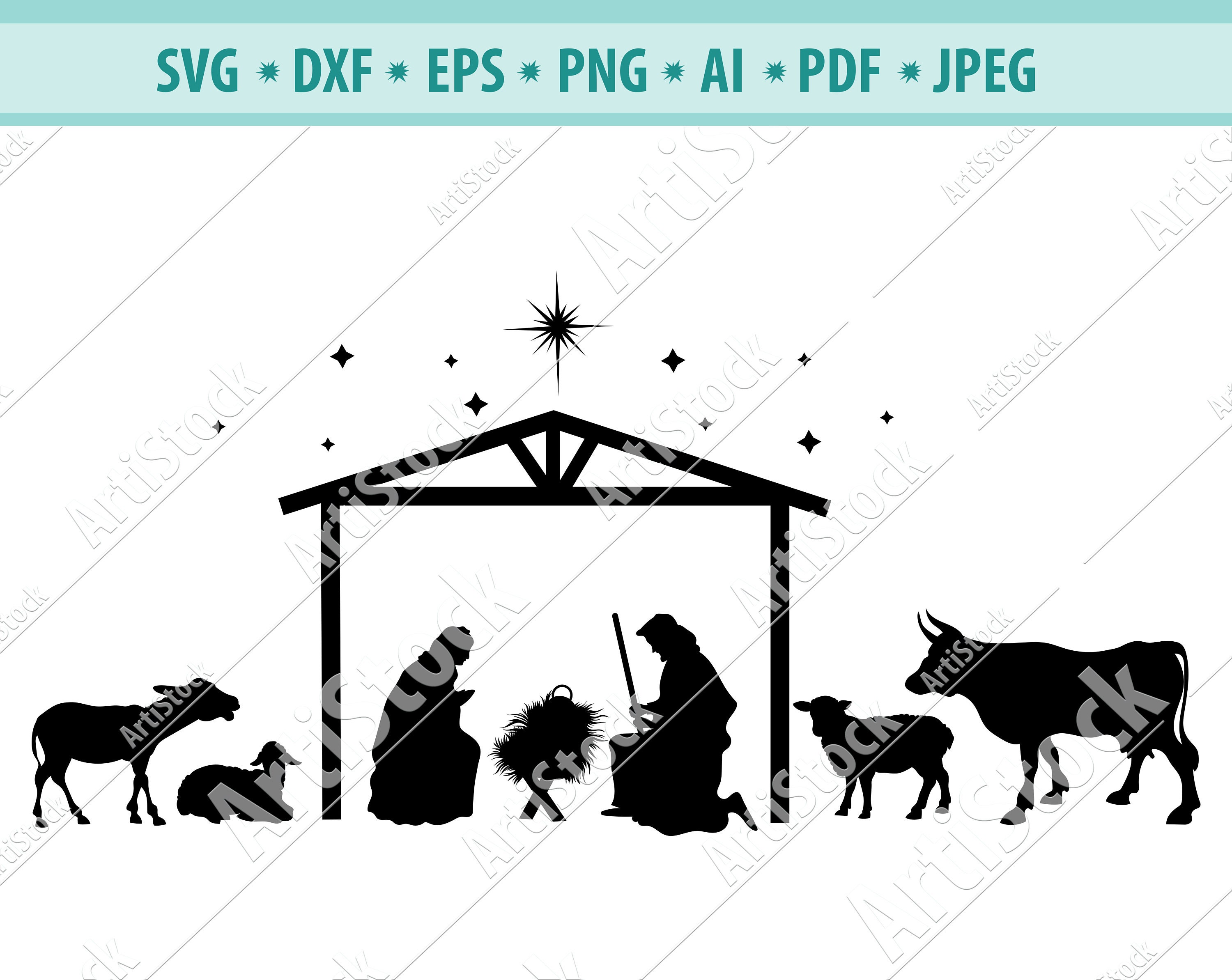 Nativity SVG Nativity Scene Svg Christmas SVG Holiday | Etsy
