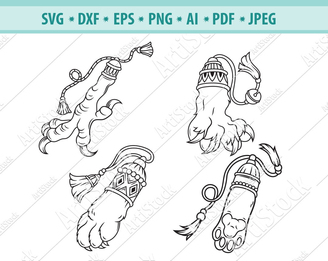 Paw Keychain Svg, Animal Paws Svg, Eagle Paw Svg, Rabbit Paw Svg, for ...