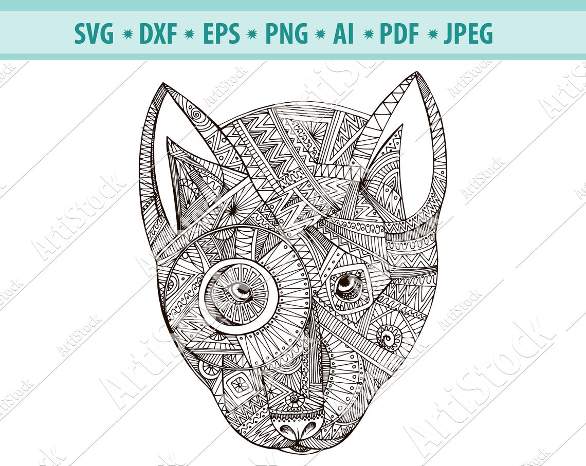 Zentangle Cat SVG Mandala Cat SVG Cat for Cricut Zentangle | Etsy