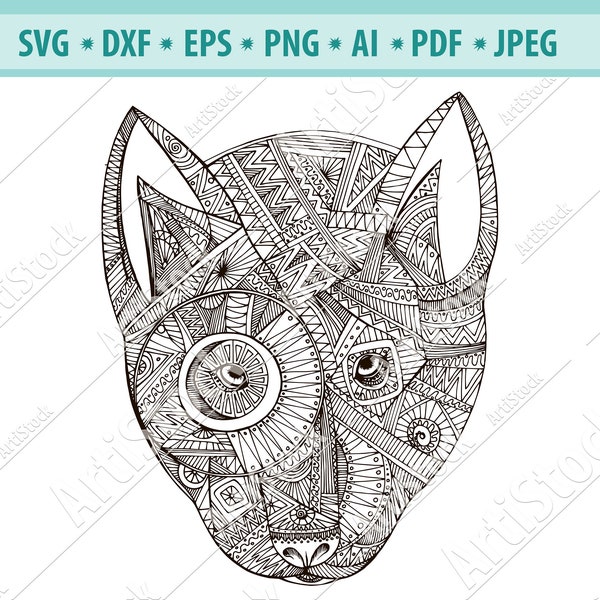 Cat Zentangle - Etsy