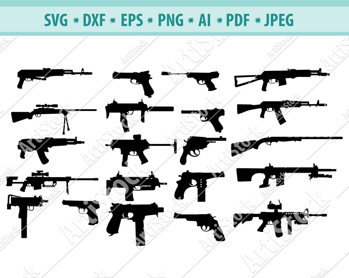 Guns Svggun Svg Hunting Gun SVG Military Weapon SVG Pistol - Etsy