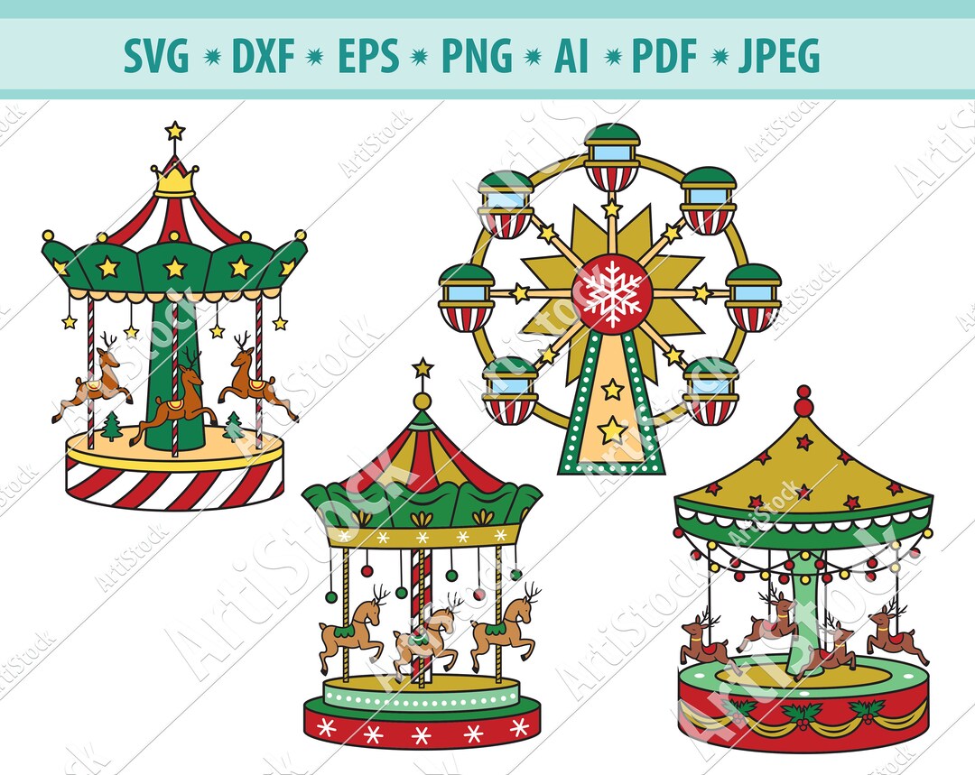Carousel Svg, Christmas Carousel Svg, Carousel Horse Svg, File for ...