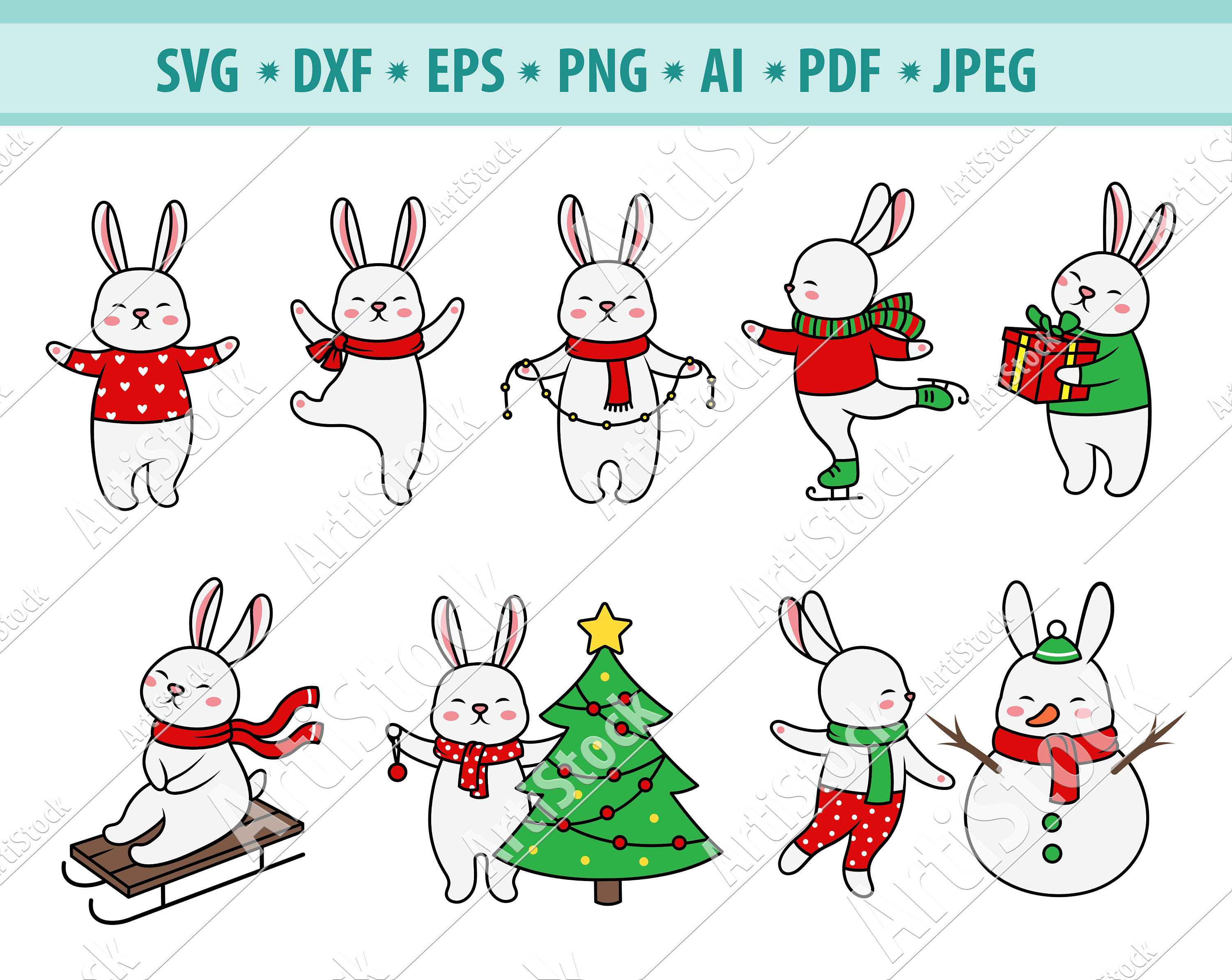 Plotterdatei Weihnachten Hase Schneehase Svg Winter Hase - Etsy Schweiz
