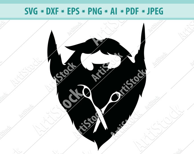Beard Style Guide Poster,40 Clipart, Scalable, Printable, PDF, SVG, NPG ...