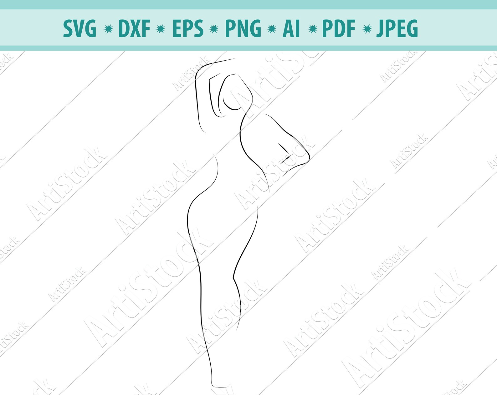Body Girl Svg Nude Girl Svg Slender Girl Svg Outline Girl Etsy