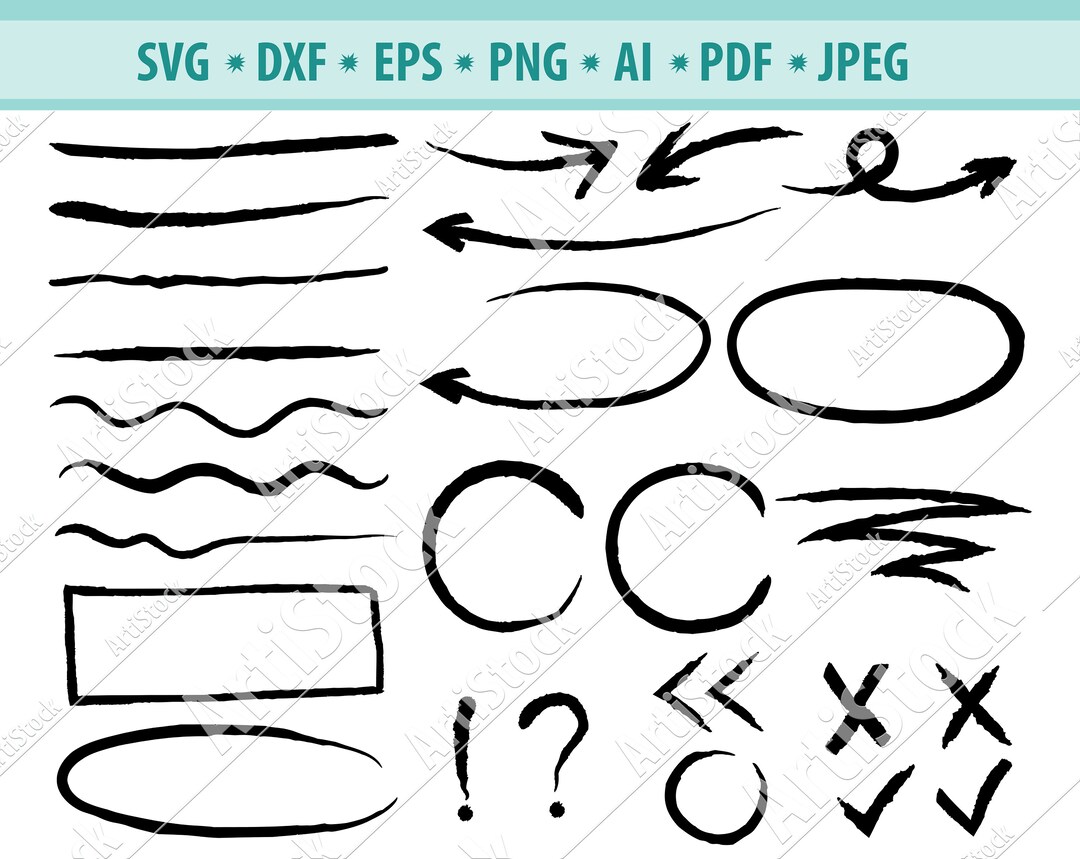 Text Dividers Svg, Sign Decorative Svg, Hand Drawn Doodles Svg, Swirls ...