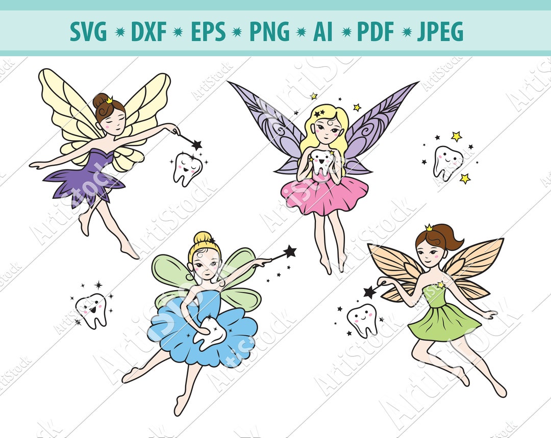 Fairy Svg File, Tooth Fairy Svg, Tooth Svg, Flying Fairy Svg, Baby ...