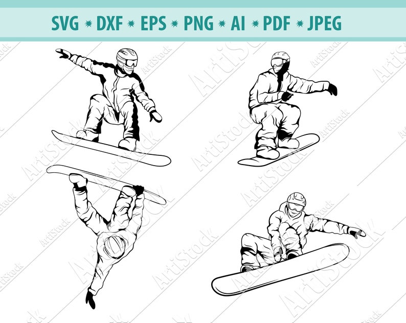 Snowboarder Svg Snowboarding SVG Extreme Sports SVG | Etsy