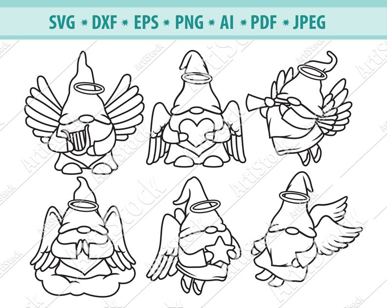 Gnomes Angels Svg Gnomes With Wings Svg Holy Gnomes Svg - Etsy
