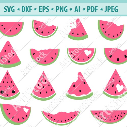 Watermelon Svg Watermelon Cut File Watermelon Clipart - Etsy