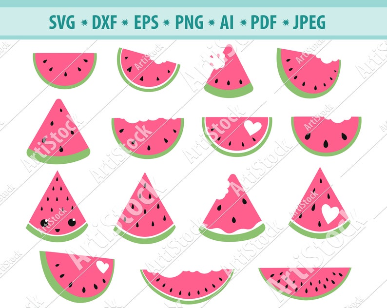 Watermelon Svg Watermelon Cut File Watermelon Clipart - Etsy