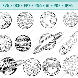 Solar System Svg Planets Svg Earth Svg Astronaut | Etsy