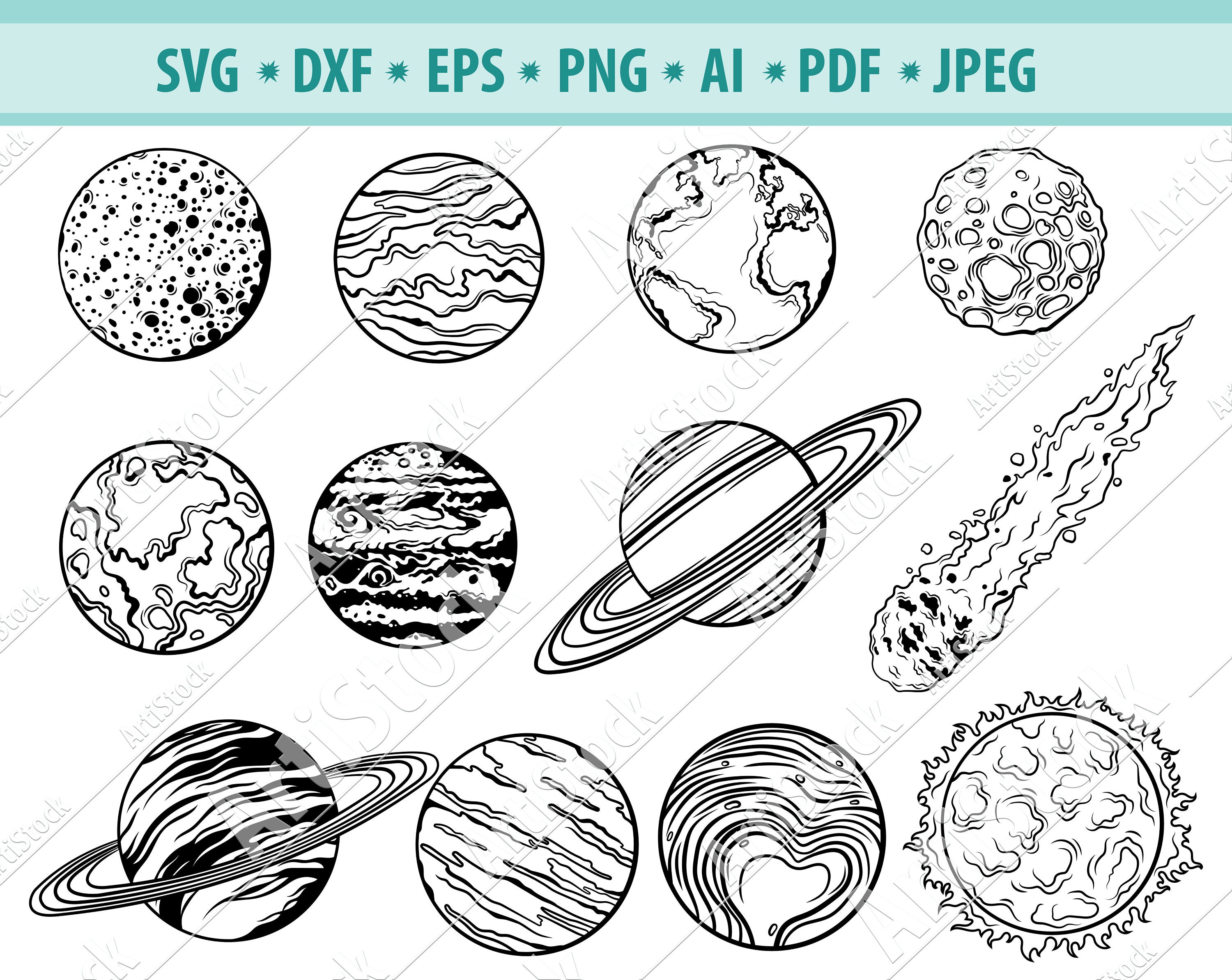 Solar System Svg Planets Svg Earth Svg Astronaut - Etsy UK