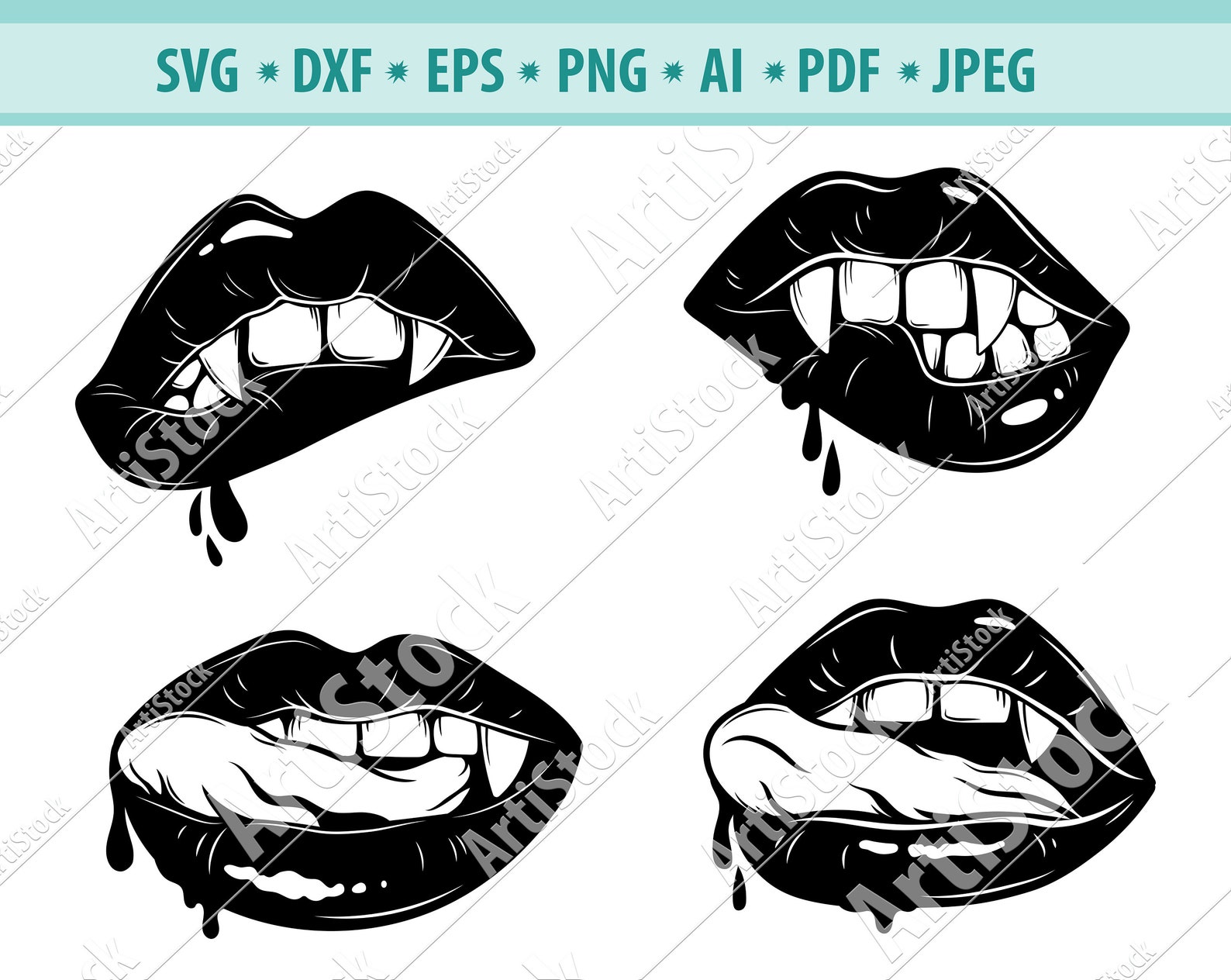 Vampire Lips SVG Halloween SVG Blood Lips SVG Vampire Fangs - Etsy
