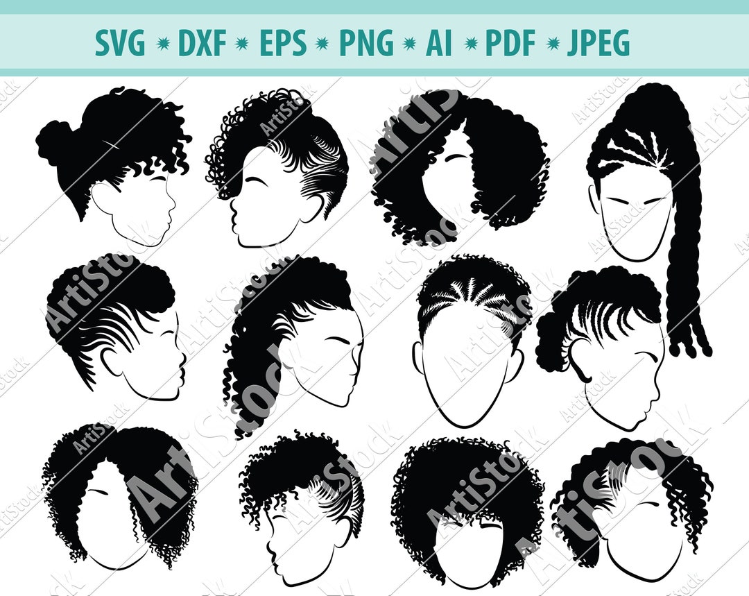 Afro Hairstyles SVG, Black Woman Bundle Svg, Hair Dreadlocks SVG, Afro ...