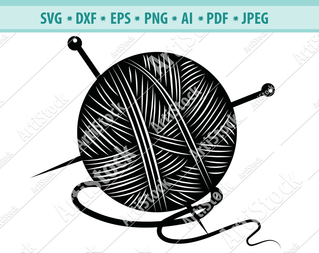 Knitting Svg Cut File, Knitting Needle Svg, Yarn Ball Svg, Thread Svg ...
