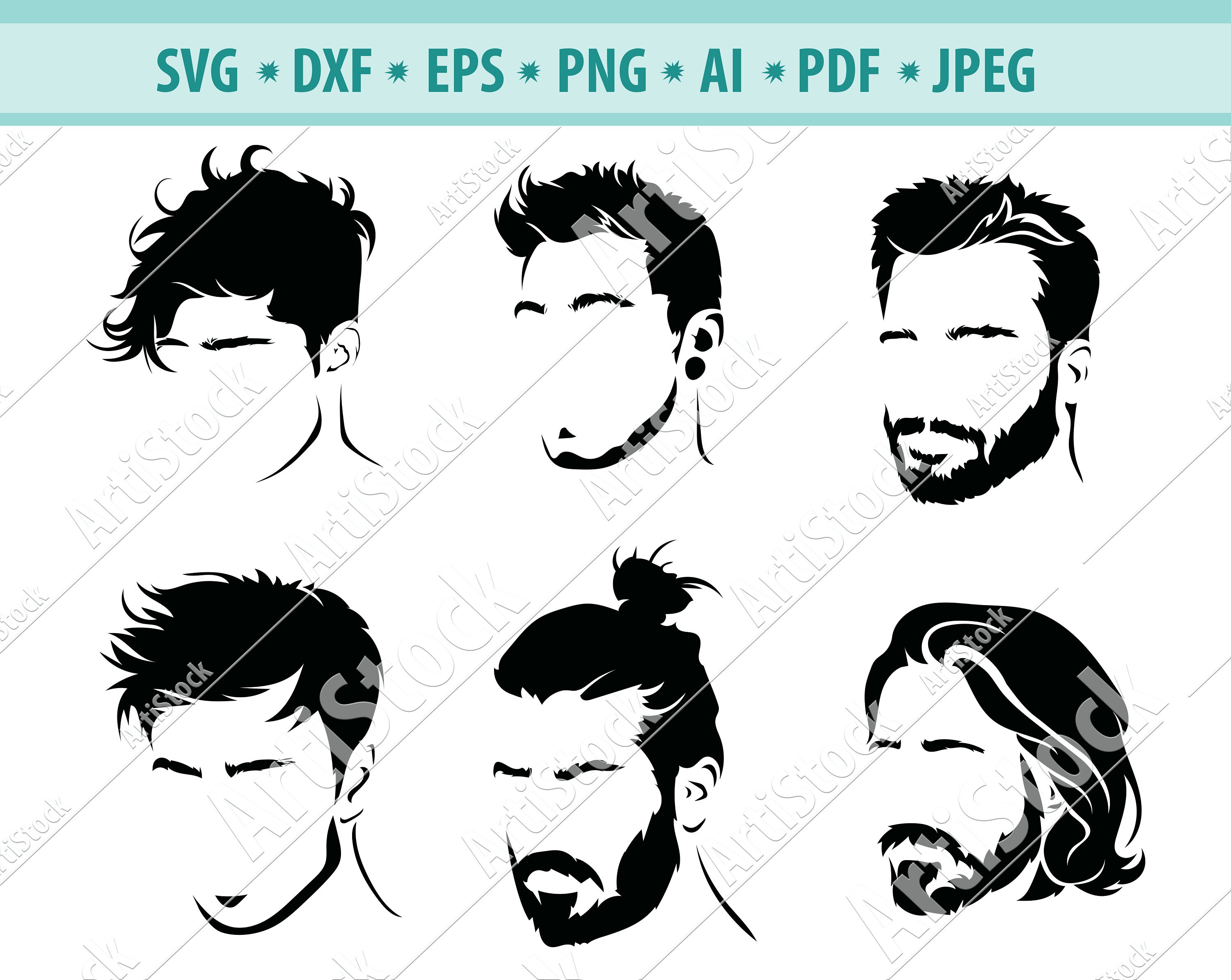 Beard Man SVG, Beards Svg Beard Svg Beard Clipart Beard Man Face Svg ...