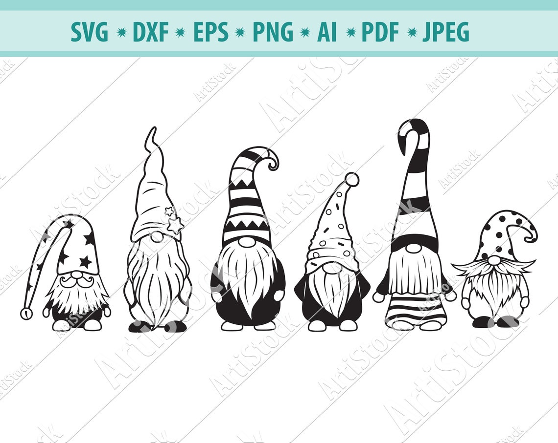 Gnome SVG Cute Garden Gnome SVG Nordic Gnome Svg Gnome - Etsy