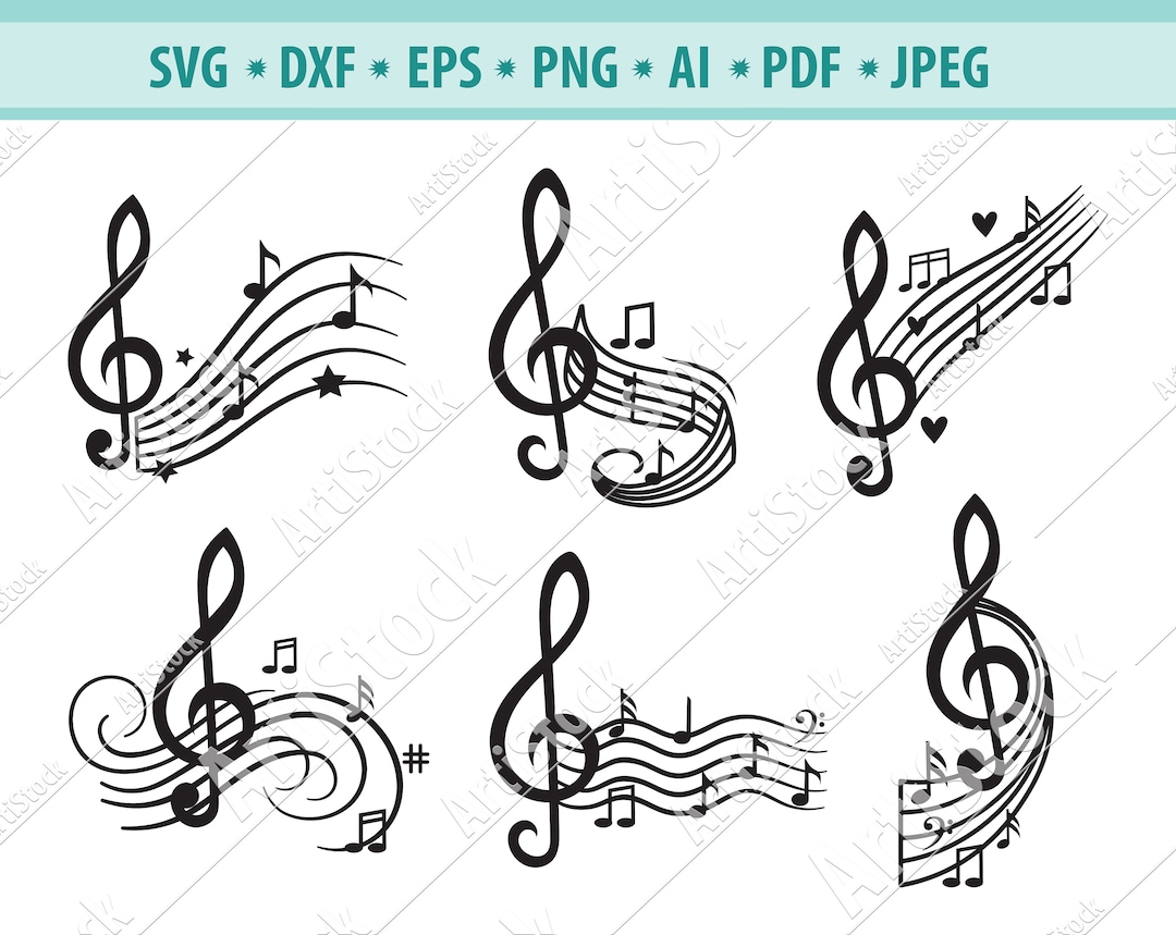 Musical Notes Svg, Music Svg, Music Sheet Svg, Silhouette, Music Keys ...