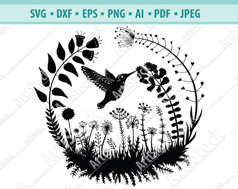 Hummingbird SVG File Hummingbird Wreath Svg File Hummingbird - Etsy