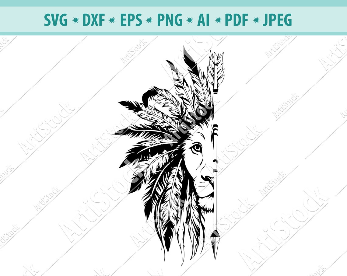 Lion Head SVG Lion Flower Svg Boho Lion Svg Wild Cat Svg - Etsy