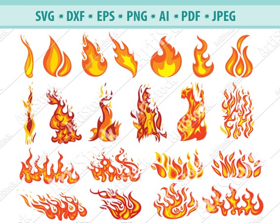 Fire SVG Flames SVG Fire Cricut Fire Dxf Flames Cutting | Etsy