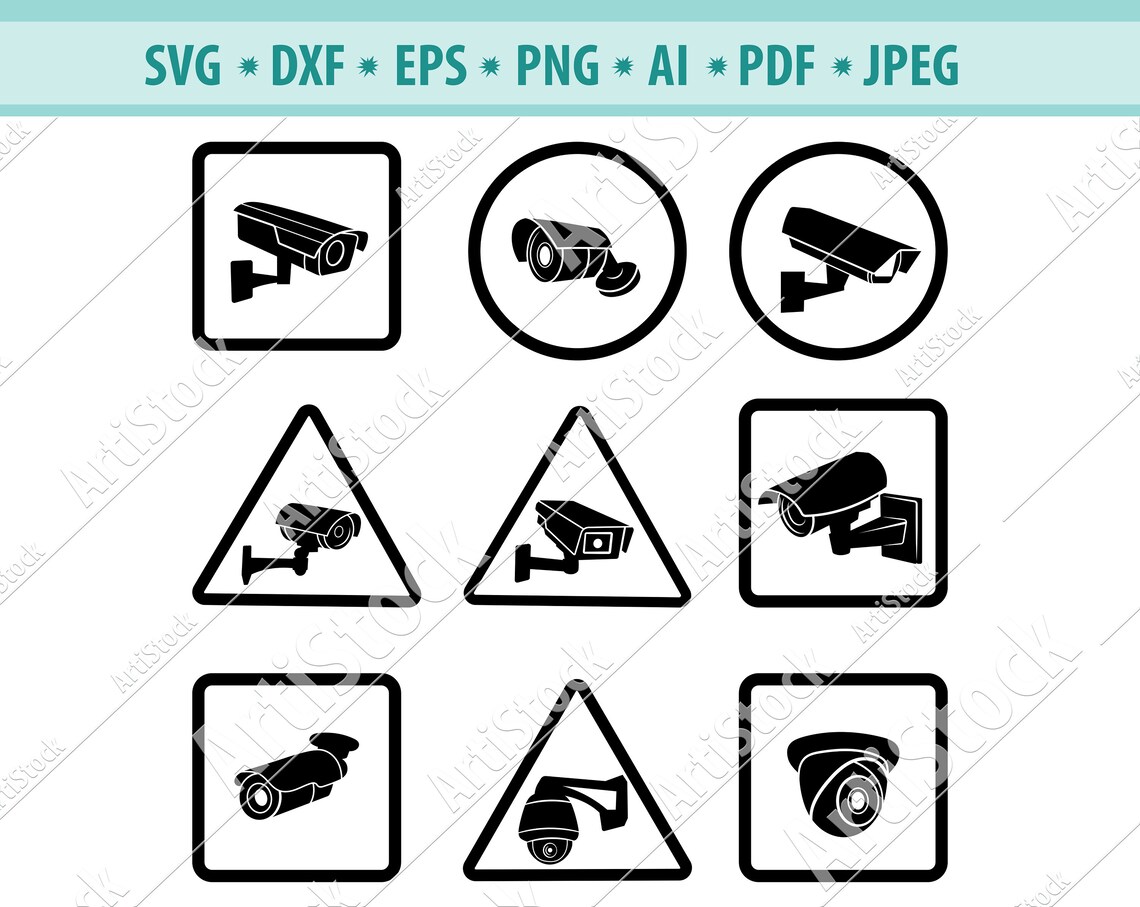 Security Camera SVG, CCTV Camera SVG, Security Camera Clipart, Security ...