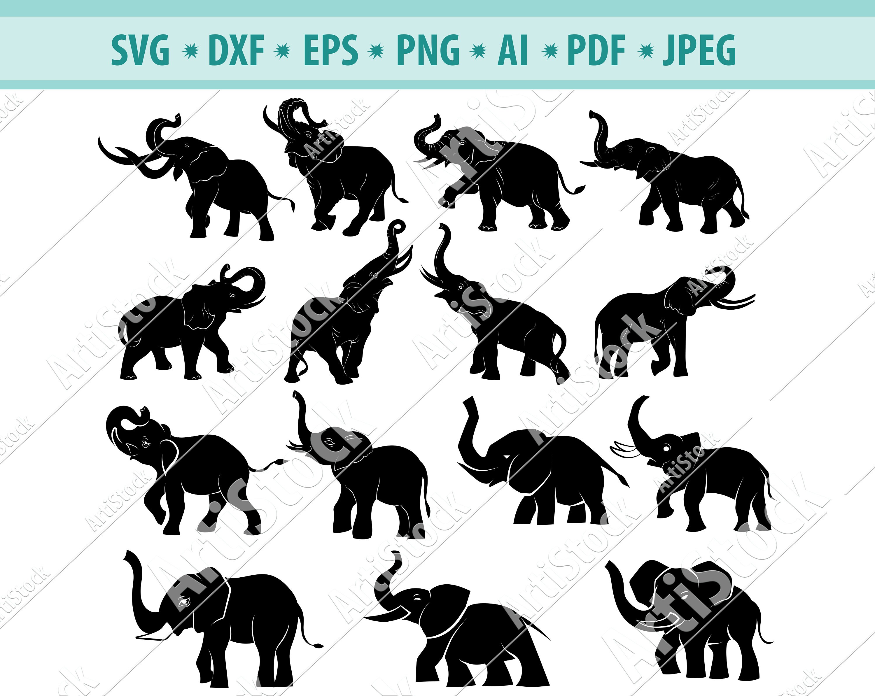 Elephants Svg bundle Elephant Svg Elephants Silhouette Svg | Etsy
