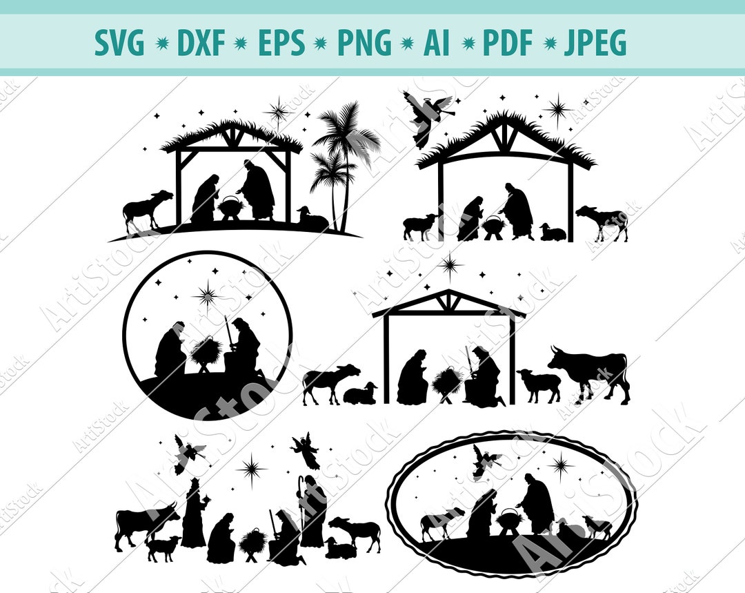 Nativity SVG, Nativity Scene Svg, Christmas SVG, Holiday Decoration ...