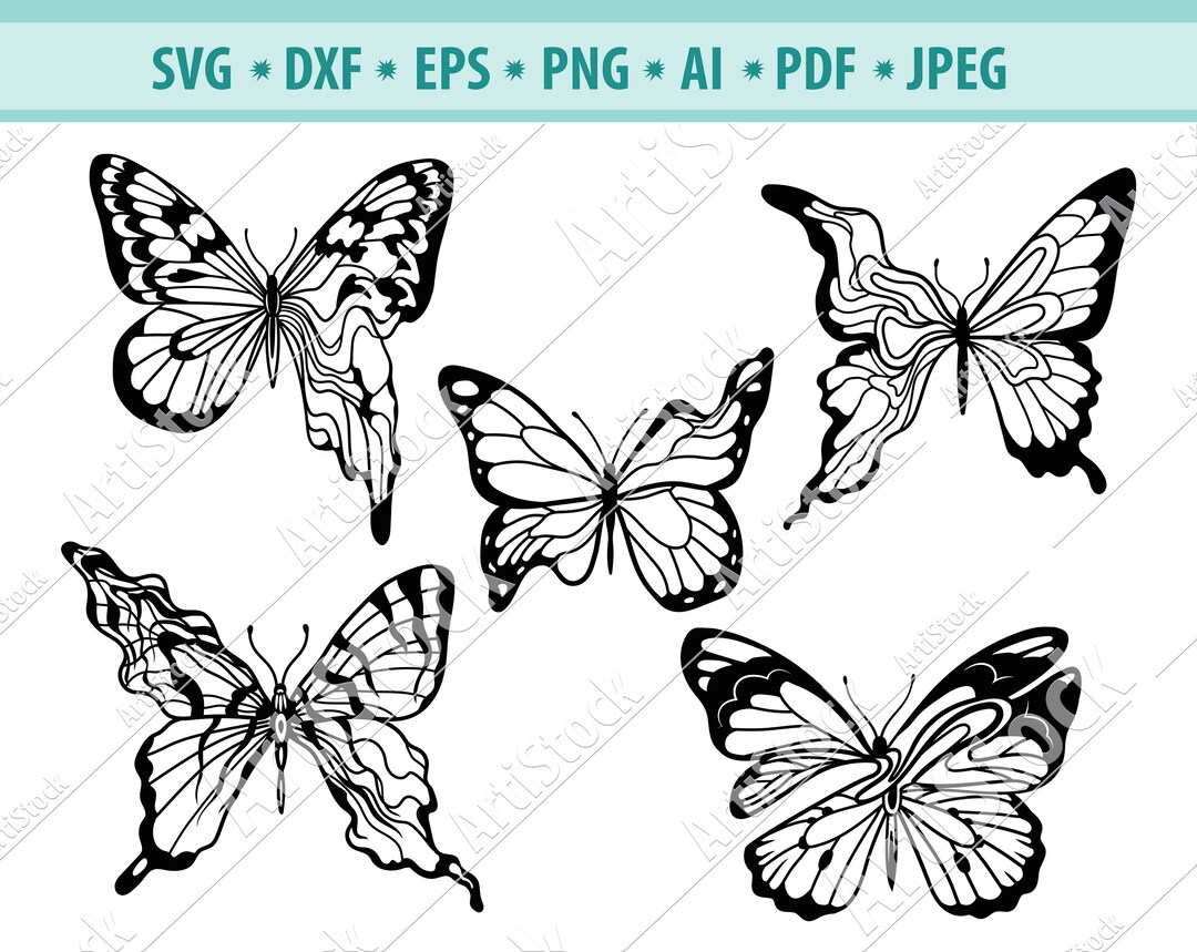 Butterfly SVG File, Dripping Butterfly Svg, Fuzzy Butterfly Svg, Glitch ...