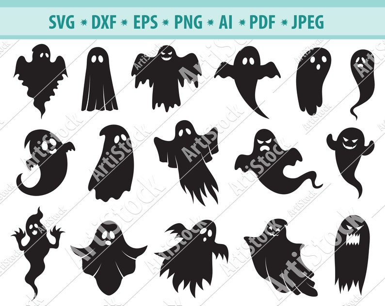 Ghosts SVG Halloween SVG Ghosts Clipart Ghosts Cut Files - Etsy