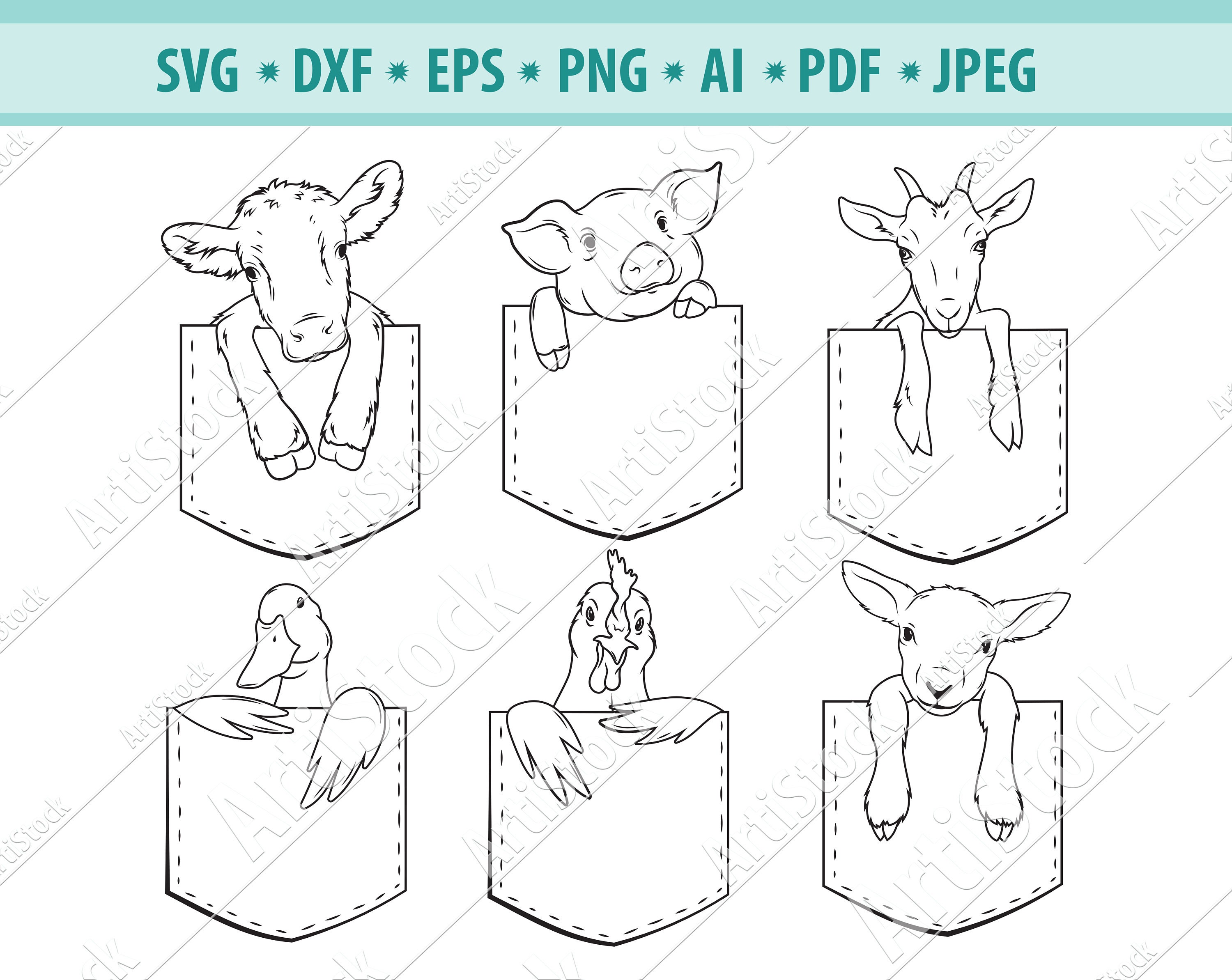 Tiere in pocket Svg Tiere Svg Tiere Svg Tiere Svg Tiere - Etsy Österreich