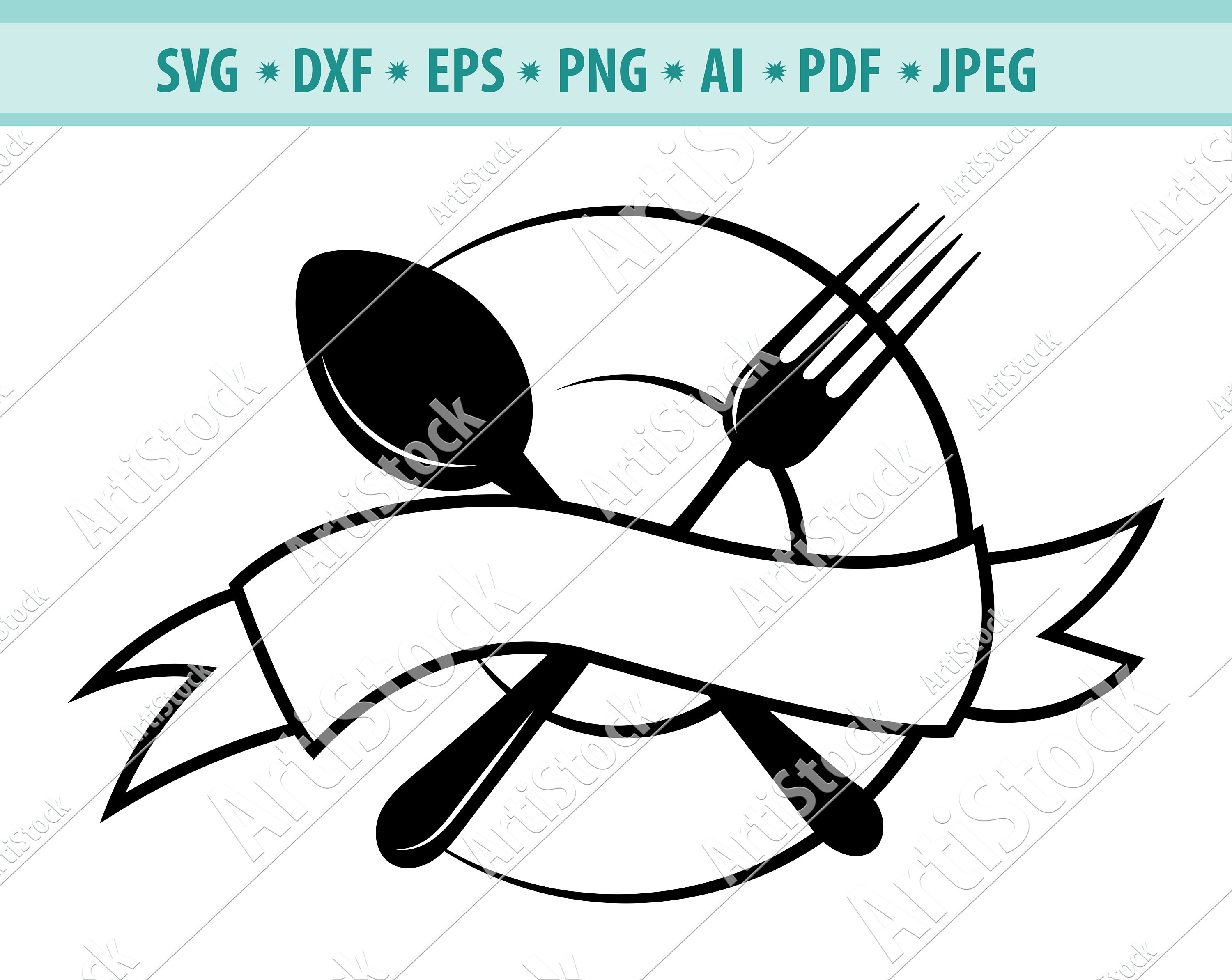 Restaurant Svg, Vector Cutlery File, Dinner Clipart, Kitchen Svg ...