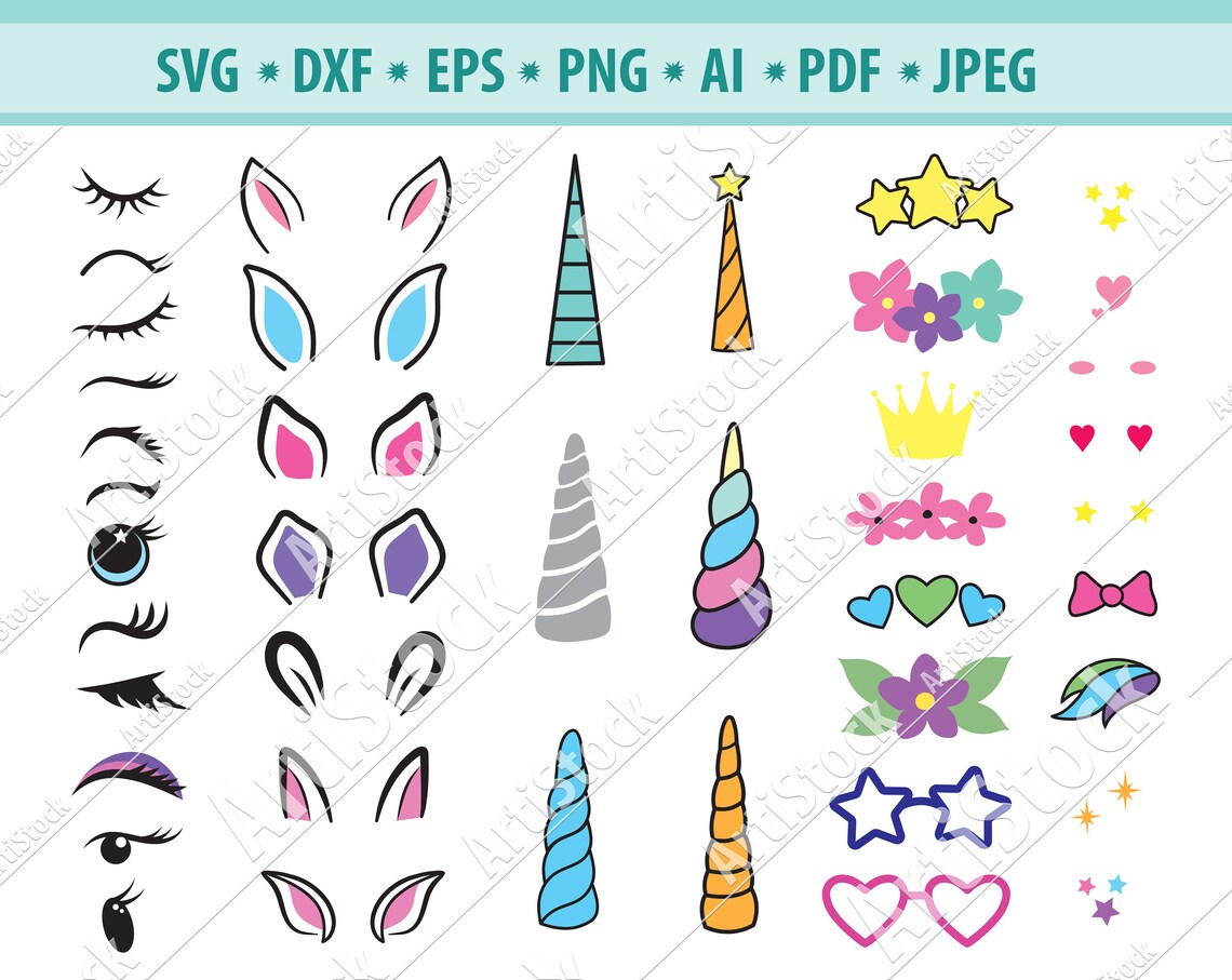 Unicorn Kit Svg Unicorn Bundle Svg Unicorn Face Svg Unicorn - Etsy