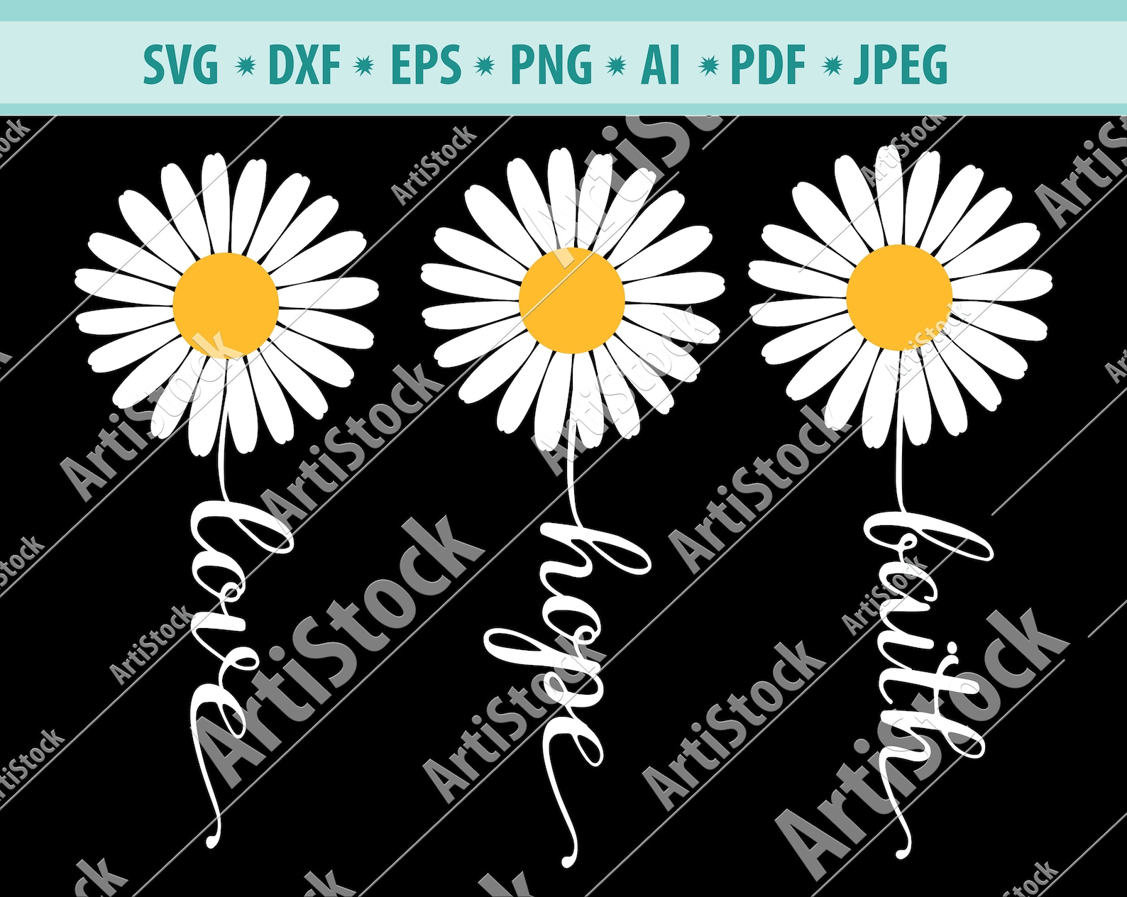 Daisy Flower SVG Daisy Monogram Svg Flower Svg Daisy - Etsy