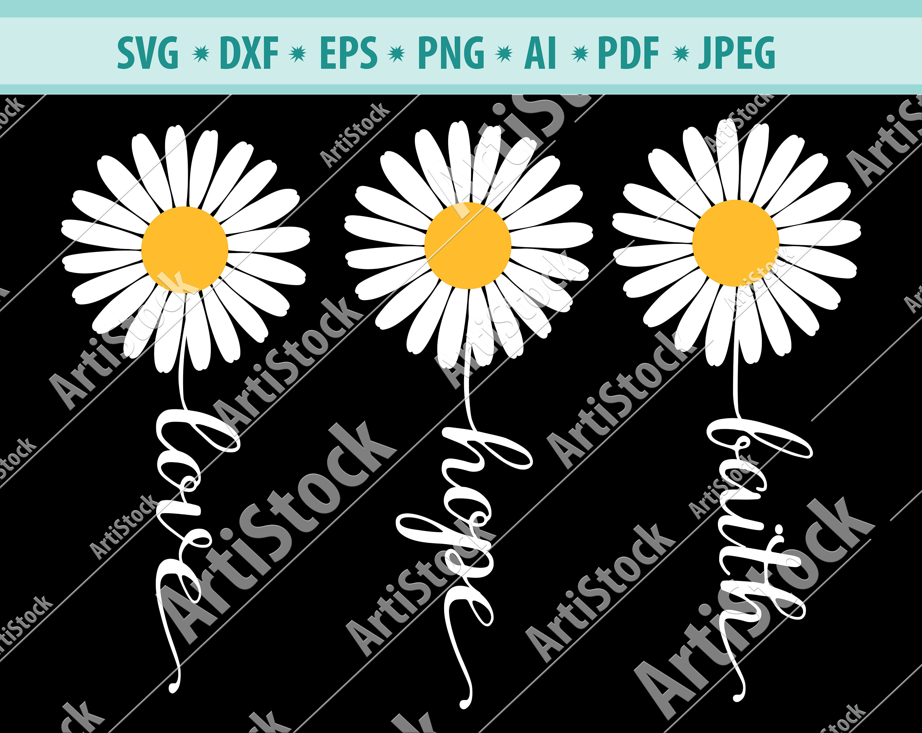 Daisy flower SVG Daisy Monogram Svg Flower Svg Daisy | Etsy