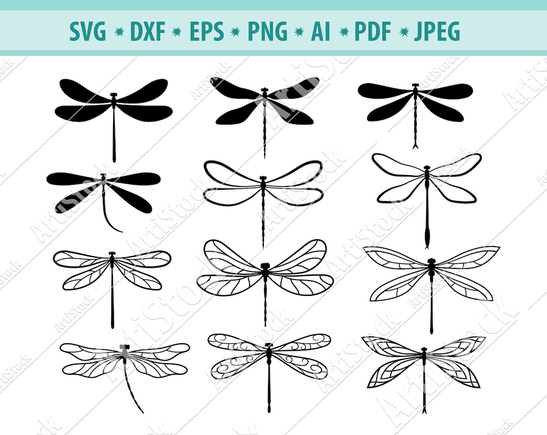 Dragonfly Svg, Linear Dragonfly Svg, Insect Svg, Bugs Svg, Vector ...