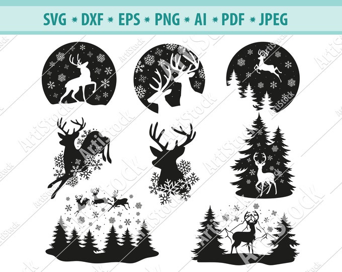 Into the Wild SVG Bundle, Circle Wildlife Scenes, Deer Coaster SVG ...