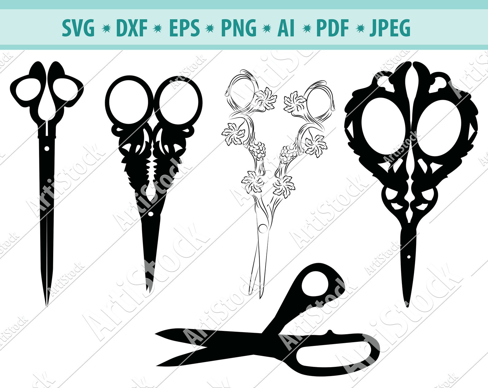 Scissors SVG Bundle Scissors SVG Scissors Clipart Scissors - Etsy