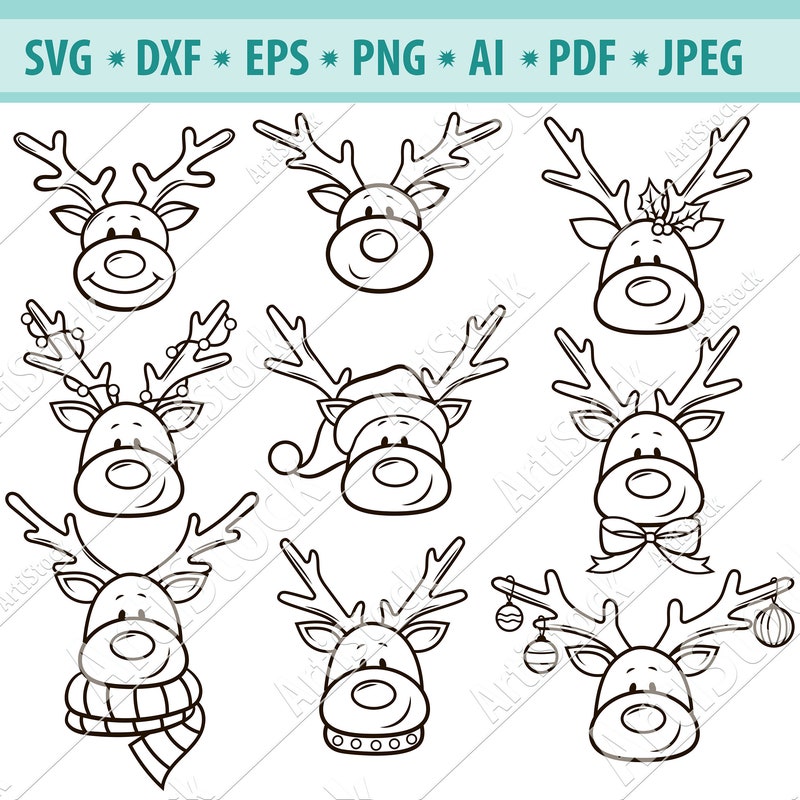 Reindeer Svg - Etsy