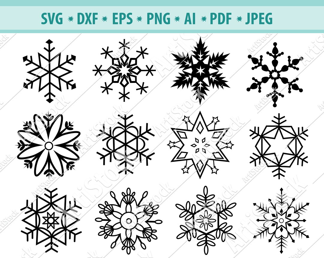 Snowflake SVG Bundle, Snowflake Svg, Snowflake Clipart, Snowflake ...