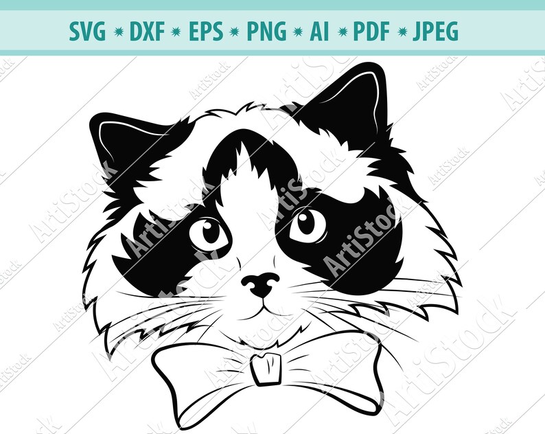 Cat SVG File Stylized Cat Silhouette Svg Png Dfx Cat - Etsy