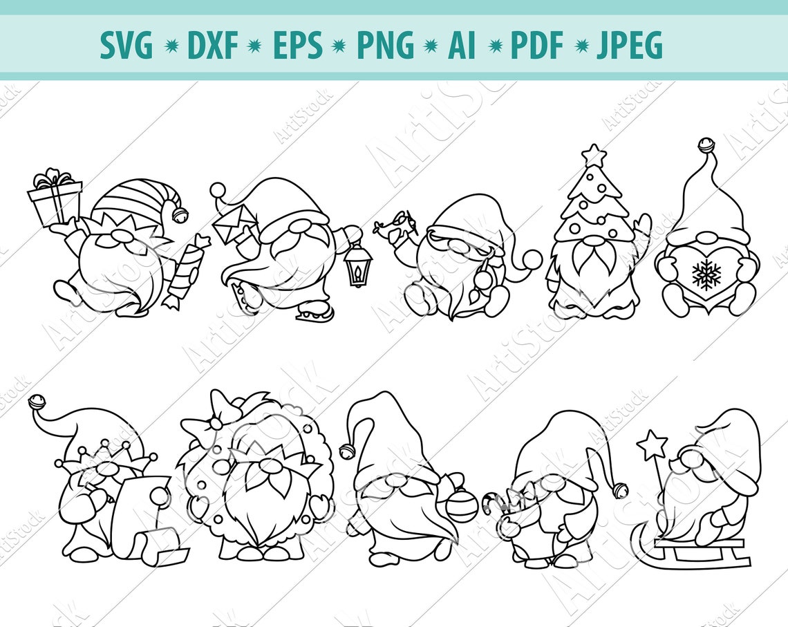 Gnome SVG Cute Garden Gnome SVG Nordic Gnome Svg Gnome - Etsy
