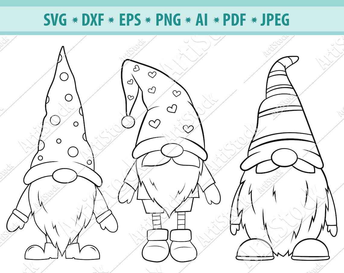 Gnome SVG Cute Garden Gnome SVG Nordic Gnome Svg Gnome | Etsy