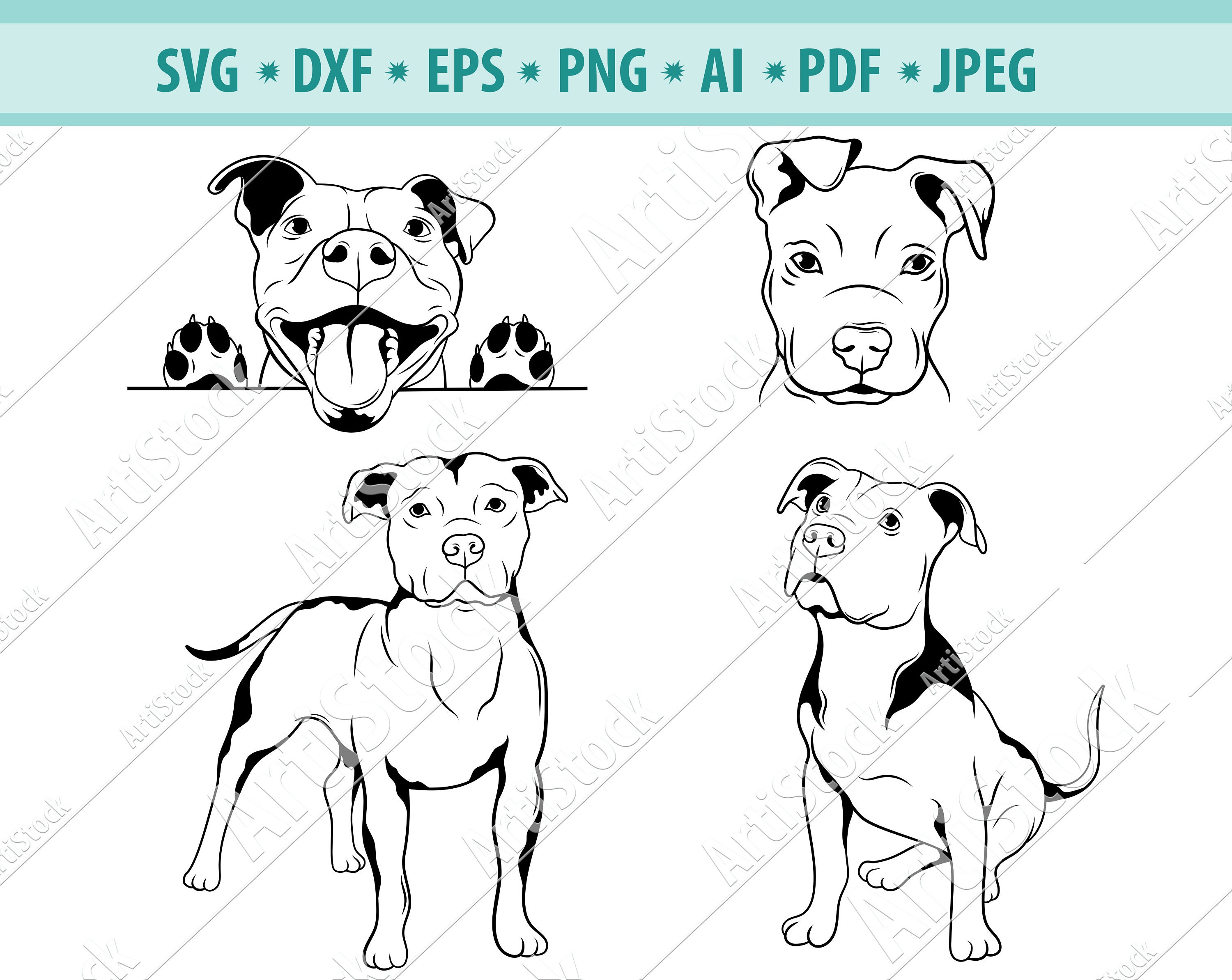 Pitbull Mix Stencil